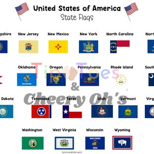 United States of America State Flags 50 States U.S. State - Etsy
