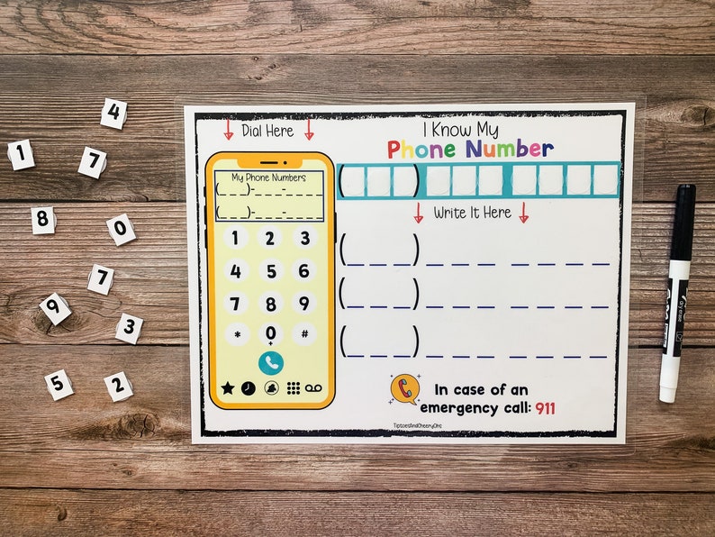 Learn My Phone Number Worksheet, Phone Number Practice, Phone Number ...