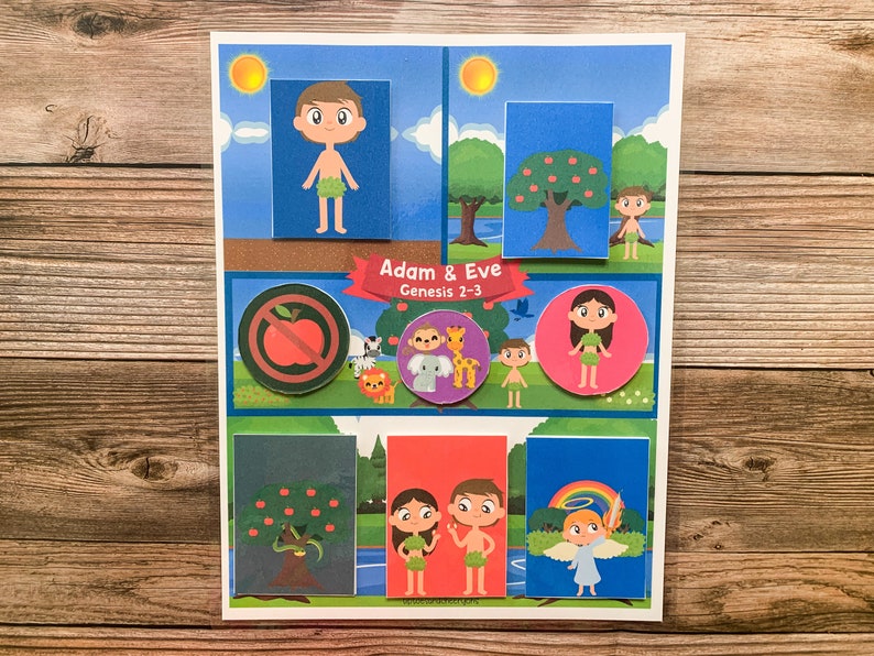 Adam and Eve, Bible Activity, Homeschool Printable, Garden of Eden ...
