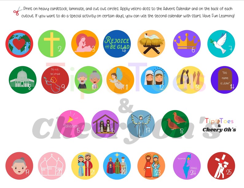 Christmas Advent Calendar for Kids Bible Activity Countdown - Etsy