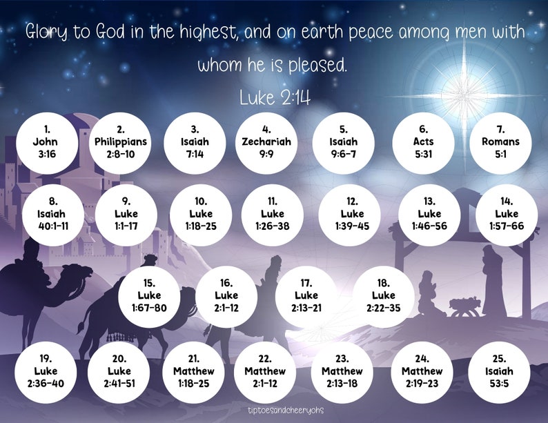 Christmas Advent Calendar for Kids, Bible Activity, Countdown to ...