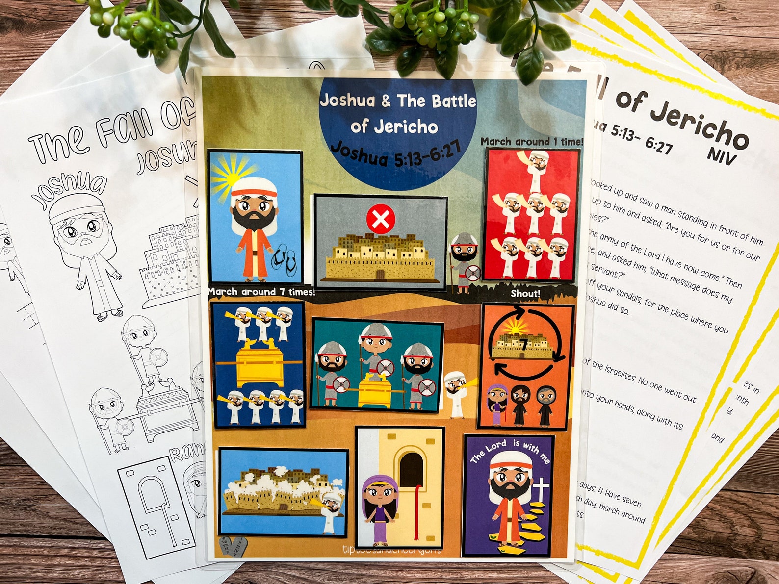 The Battle of Jericho, Bible Activity, Homeschool Printable, Christian ...