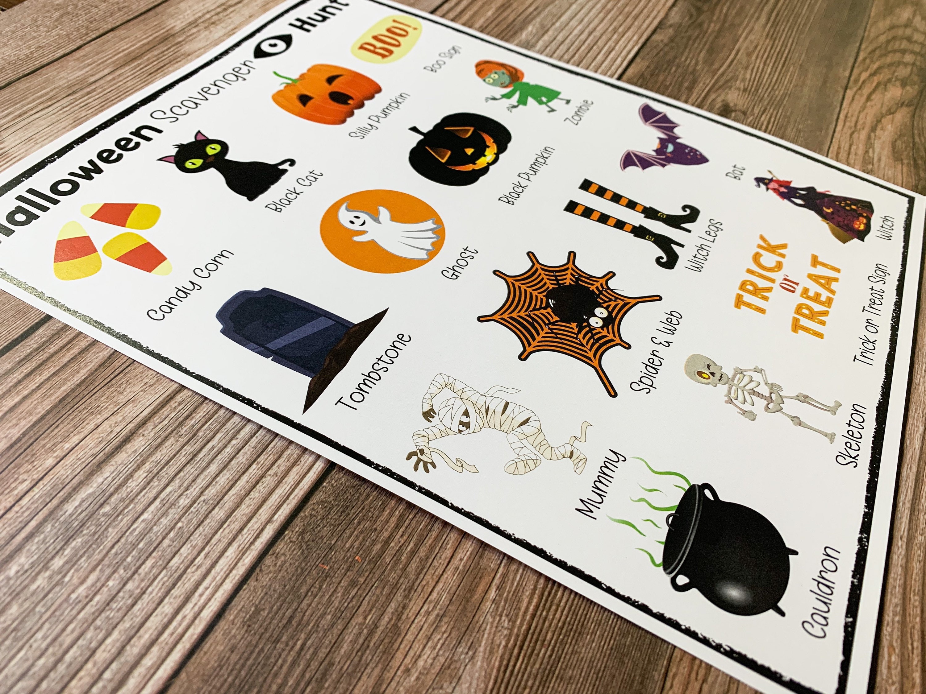 Halloween Scavenger Hunt, Kids Fall Activity, Seek and Find Games ...