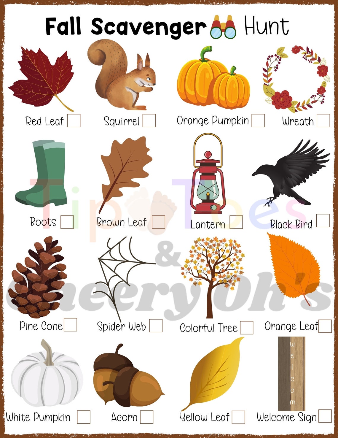 Kids Fall Activity Fall Scavenger Hunt Seek and Find Games | Etsy