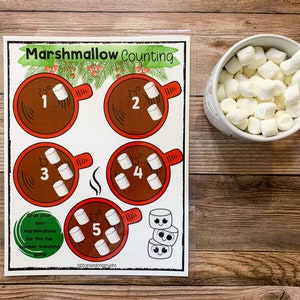 Christmas Activities, Marshmallow Counting Game, Christmas Printable ...