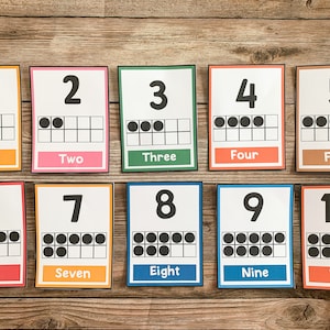 Ten Frame Flash Cards, Ten Frame Counting, Math Printable, Ten Frame ...