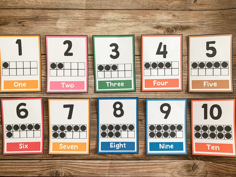 Ten Frame Flash Cards Ten Frame Counting Math Printable Ten - Etsy