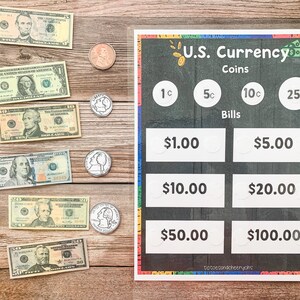 Kids Money Activity, Homeschool Printable, United States Currency, US ...