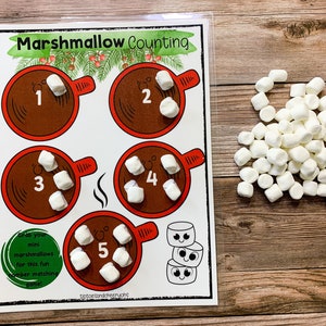 Christmas Activities, Marshmallow Counting Game, Christmas Printable ...