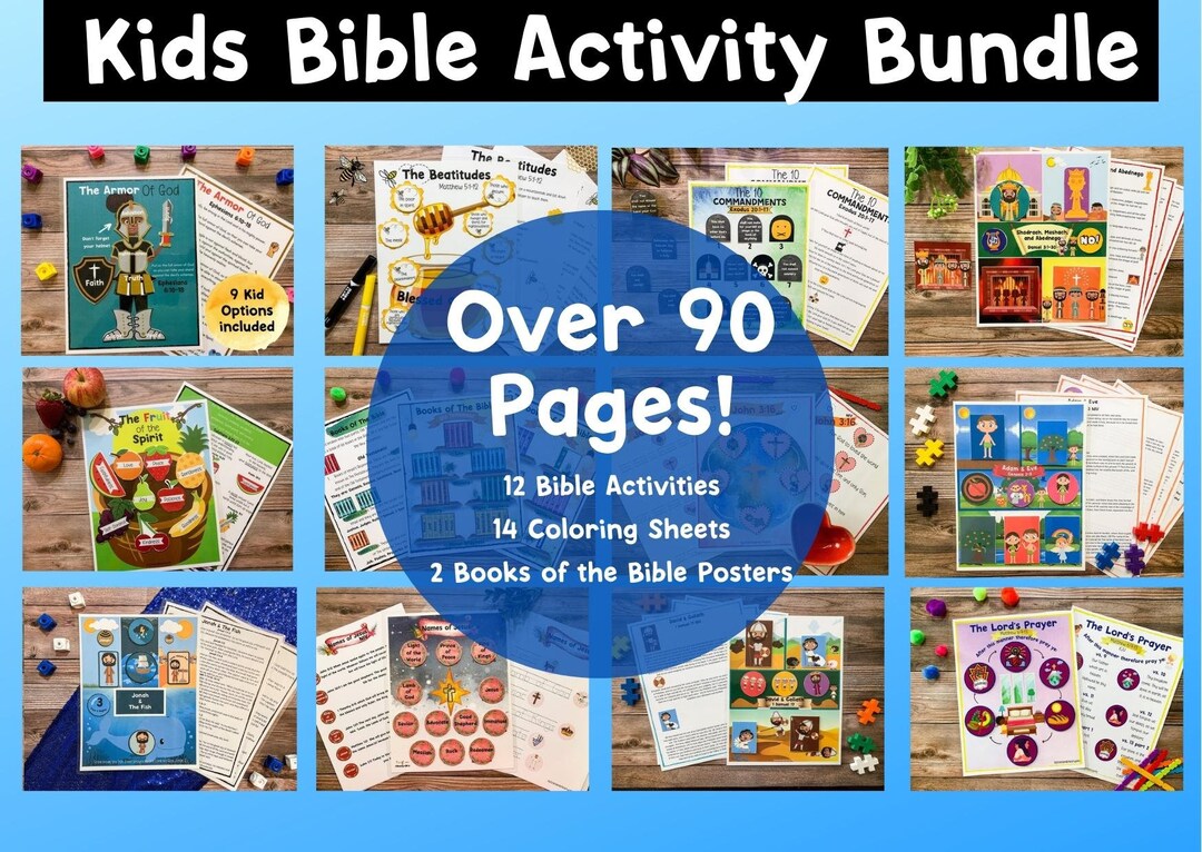 Bible Activity Bundle, Homeschool Printable, Sunday School, Christian ...