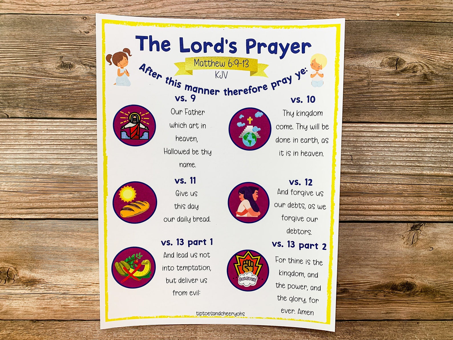 The Lords Prayer for Kids Bible Activity Prayer Bible - Etsy