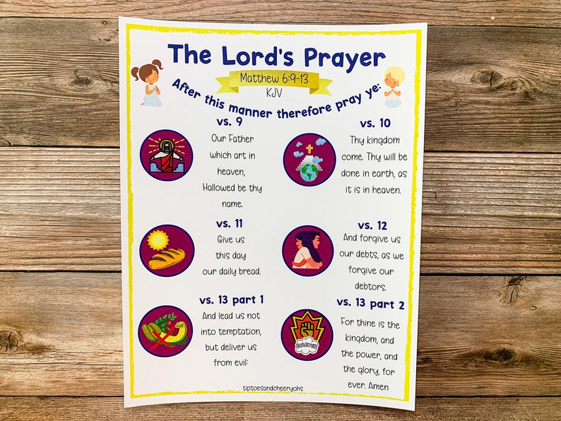 The Lords Prayer for Kids Bible Activity Prayer Bible - Etsy