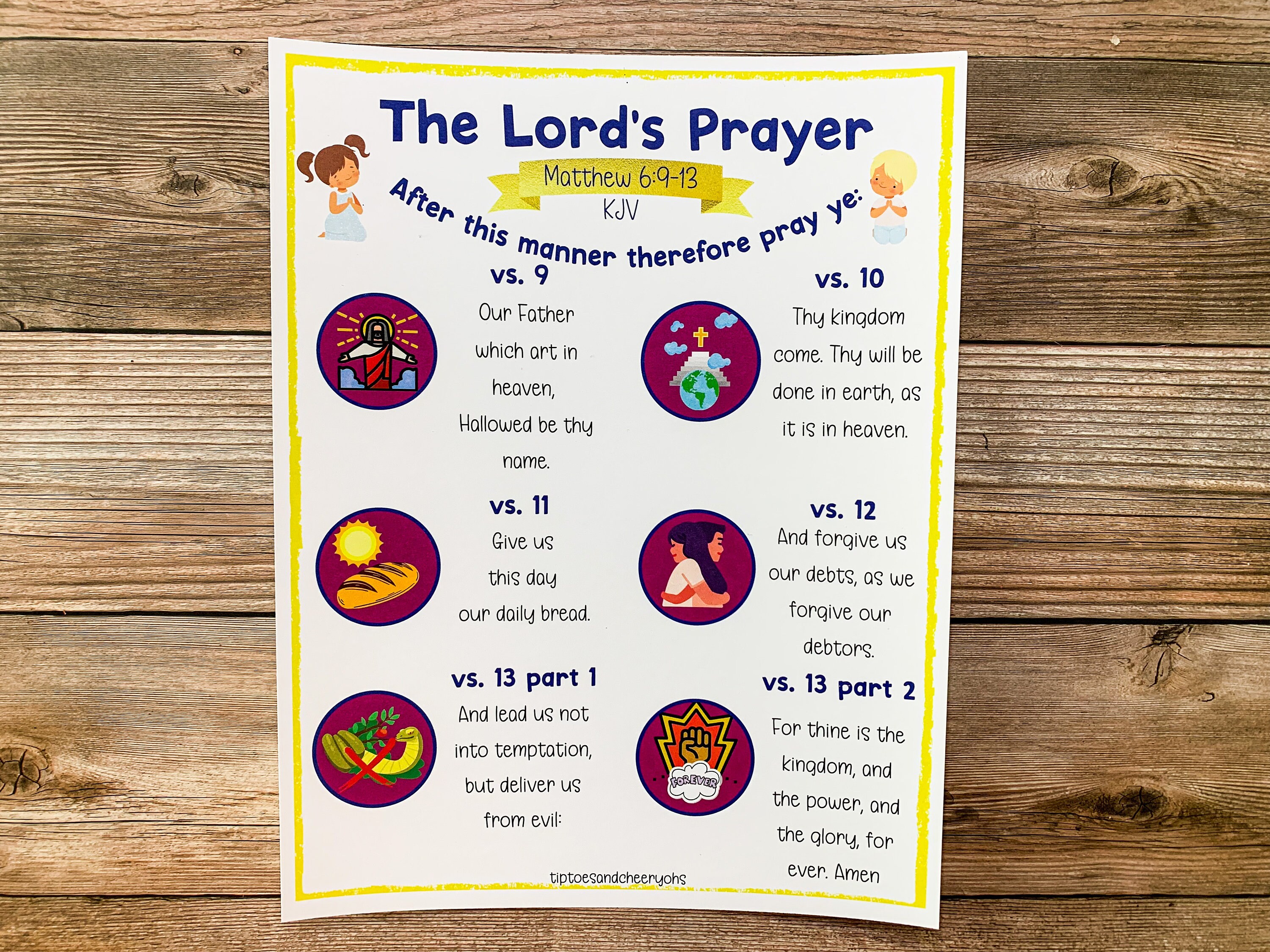 The Lords Prayer for Kids Bible Activity Prayer Bible | Etsy