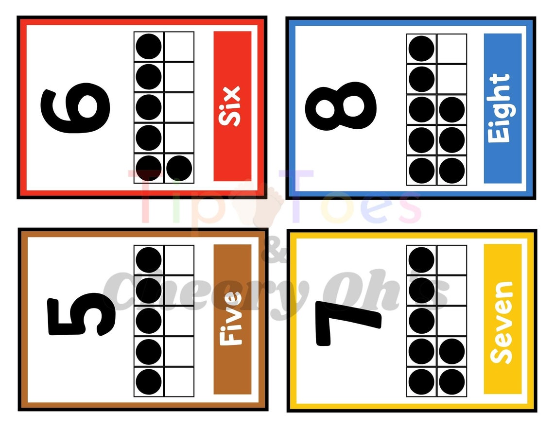 Ten Frame Flash Cards Ten Frame Counting Math Printable Ten - Etsy