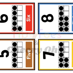 Ten Frame Flash Cards, Ten Frame Counting, Math Printable, Ten Frame ...