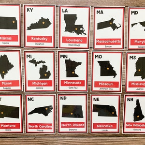 States and Capitals Flashcards, United States Flashcards, Homeschool ...