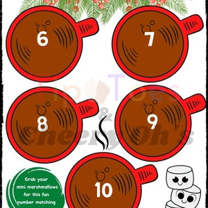 Christmas Activities, Marshmallow Counting Game, Christmas Printable ...