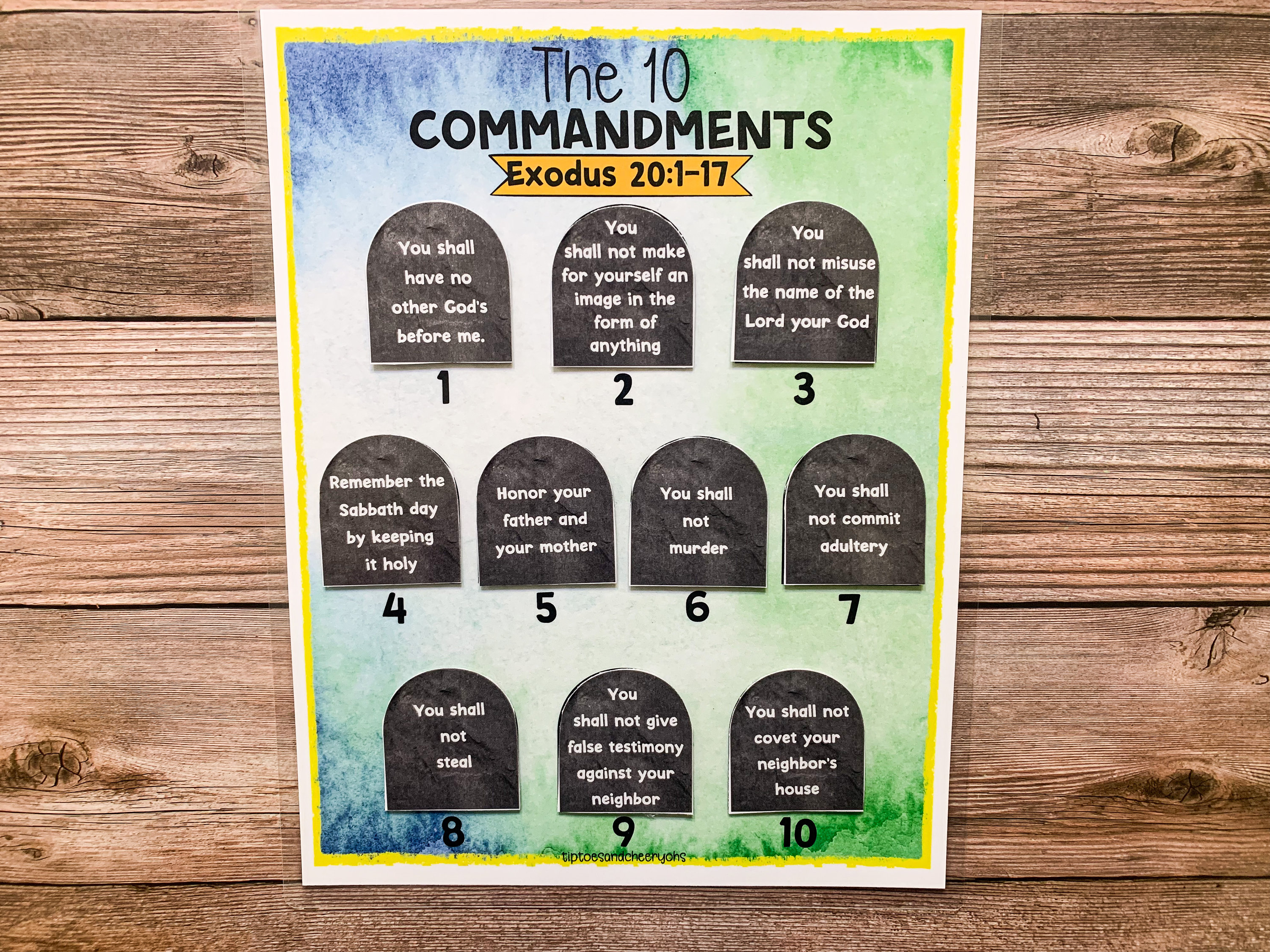The Ten Commandments Printable Kids Bible Activity Sunday | Etsy