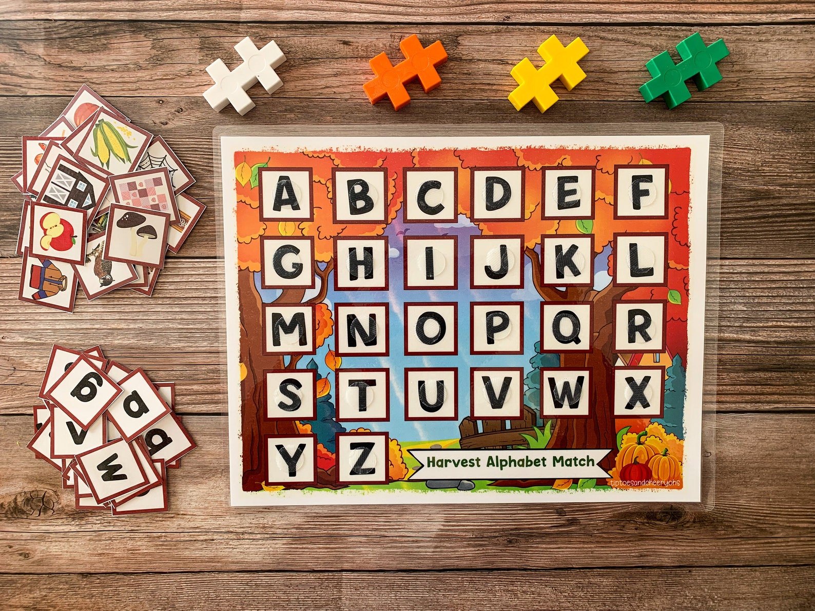 Printable Fall Alphabet Game, Beginning Sounds, Letter Recognition ...