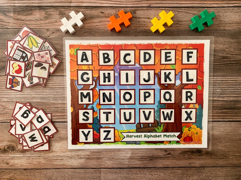 Printable Fall Alphabet Game, Beginning Sounds, Letter Recognition ...