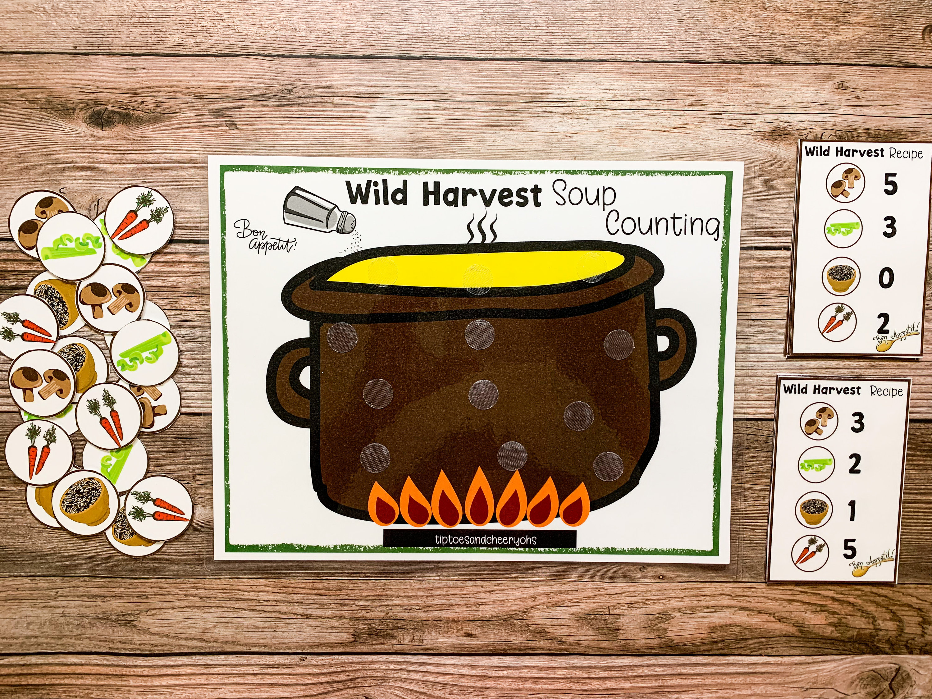 Preschool Counting Mat, Wild Harvest Soup Counting, Kids Fall Activity ...