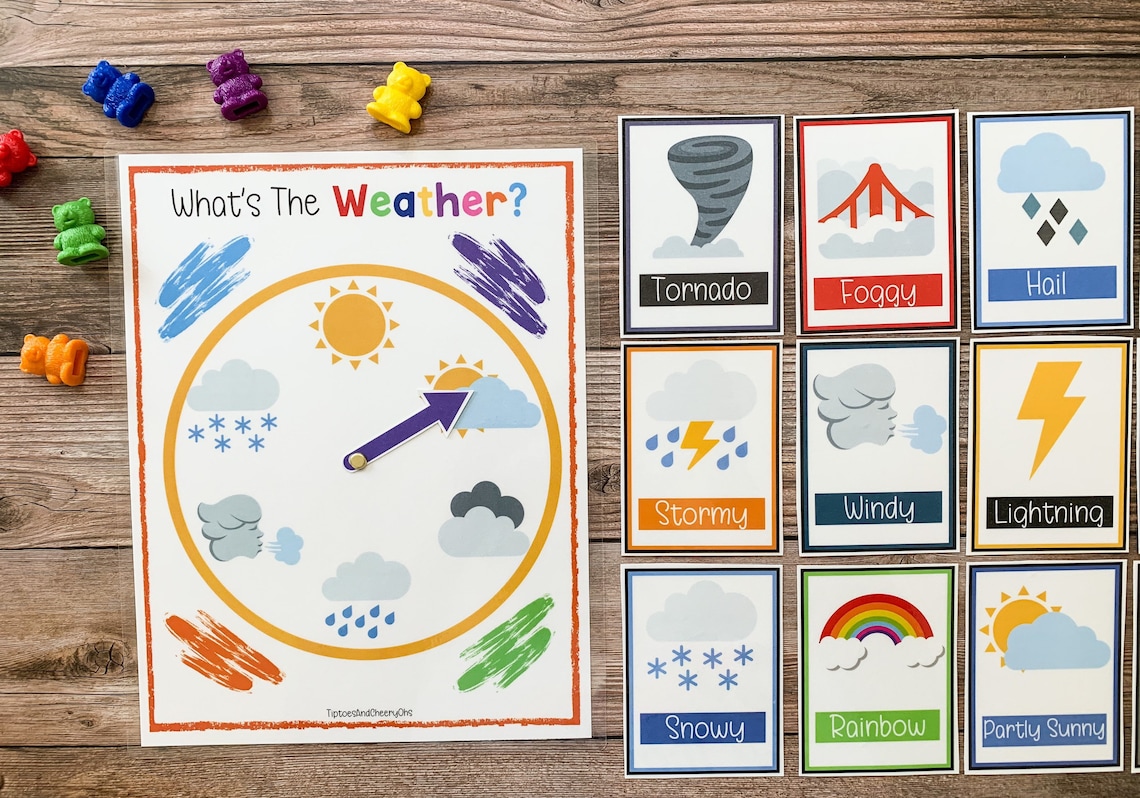 Kids Weather Montessori Weather Activity Kids Weather Chart - Etsy