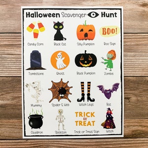 Halloween Scavenger Hunt, Kids Fall Activity, Seek and Find Games ...