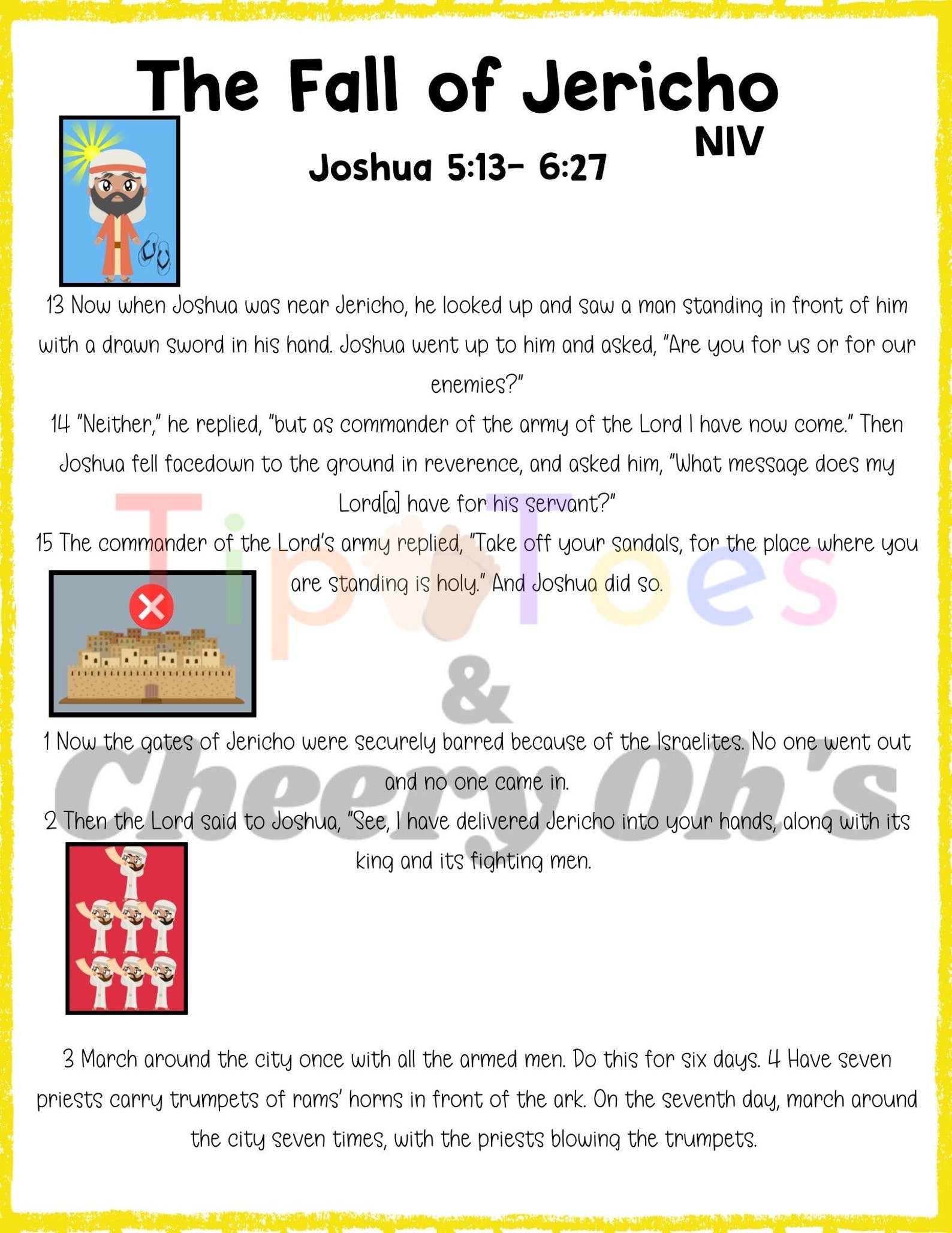 The Battle of Jericho, Bible Activity, Homeschool Printable, Christian ...