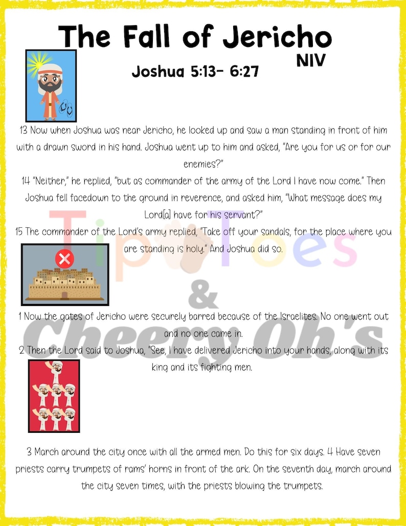 The Battle of Jericho, Bible Activity, Homeschool Printable, Christian ...