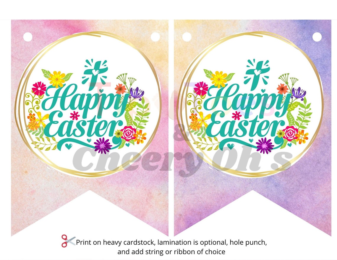 Easter Banner He Lives Printable Banner Easter Decor Easter - Etsy