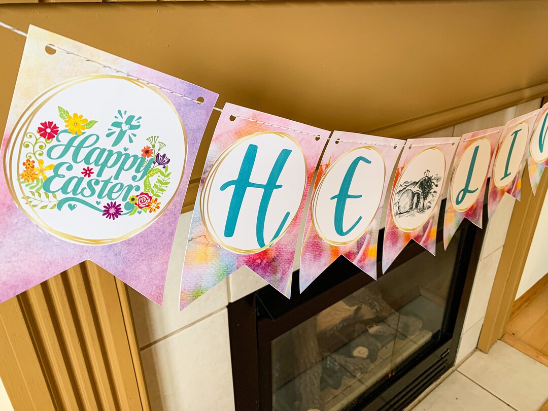 Easter Banner, He Lives Printable Banner, Easter Decor, Easter ...