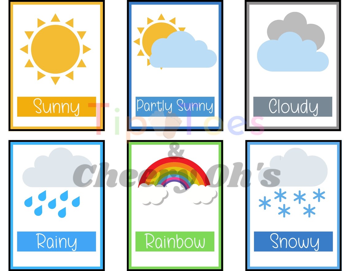Kids Weather Montessori Weather Activity Kids Weather Chart - Etsy