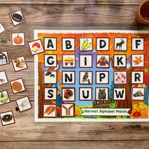 Printable Fall Alphabet Game, Beginning Sounds, Letter Recognition ...