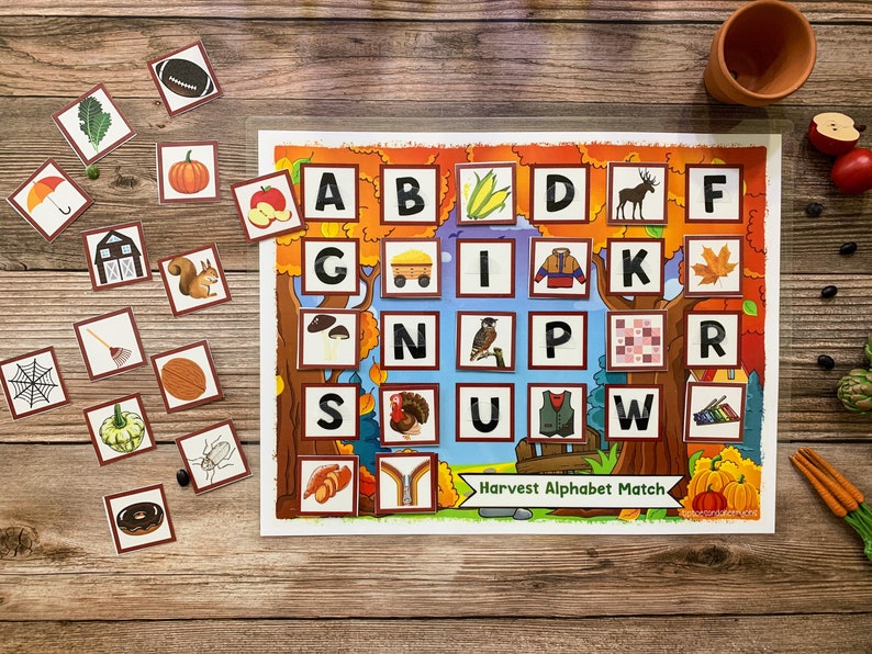 Printable Fall Alphabet Game, Beginning Sounds, Letter Recognition ...