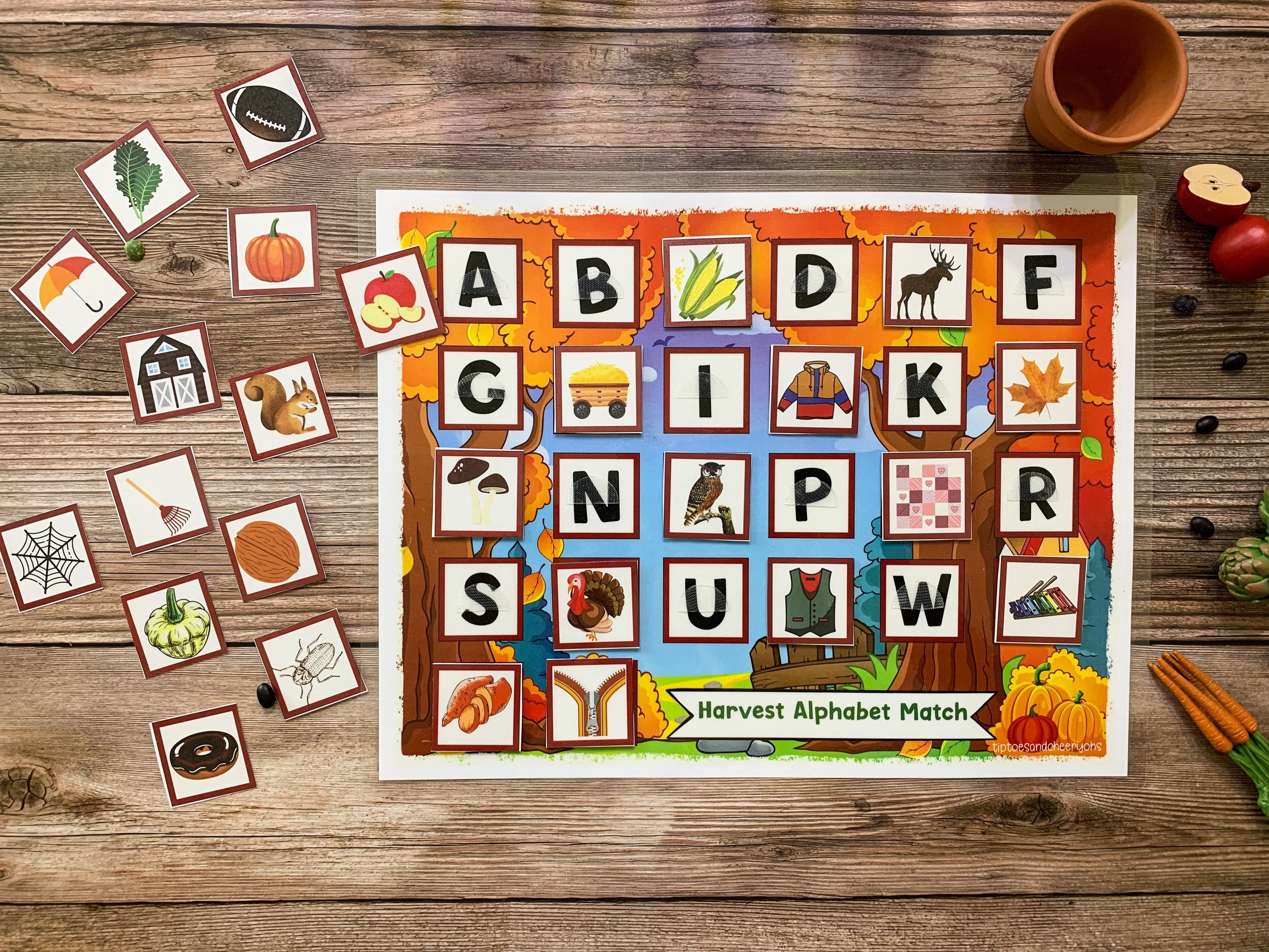 Printable Fall Alphabet Game, Beginning Sounds, Letter Recognition ...