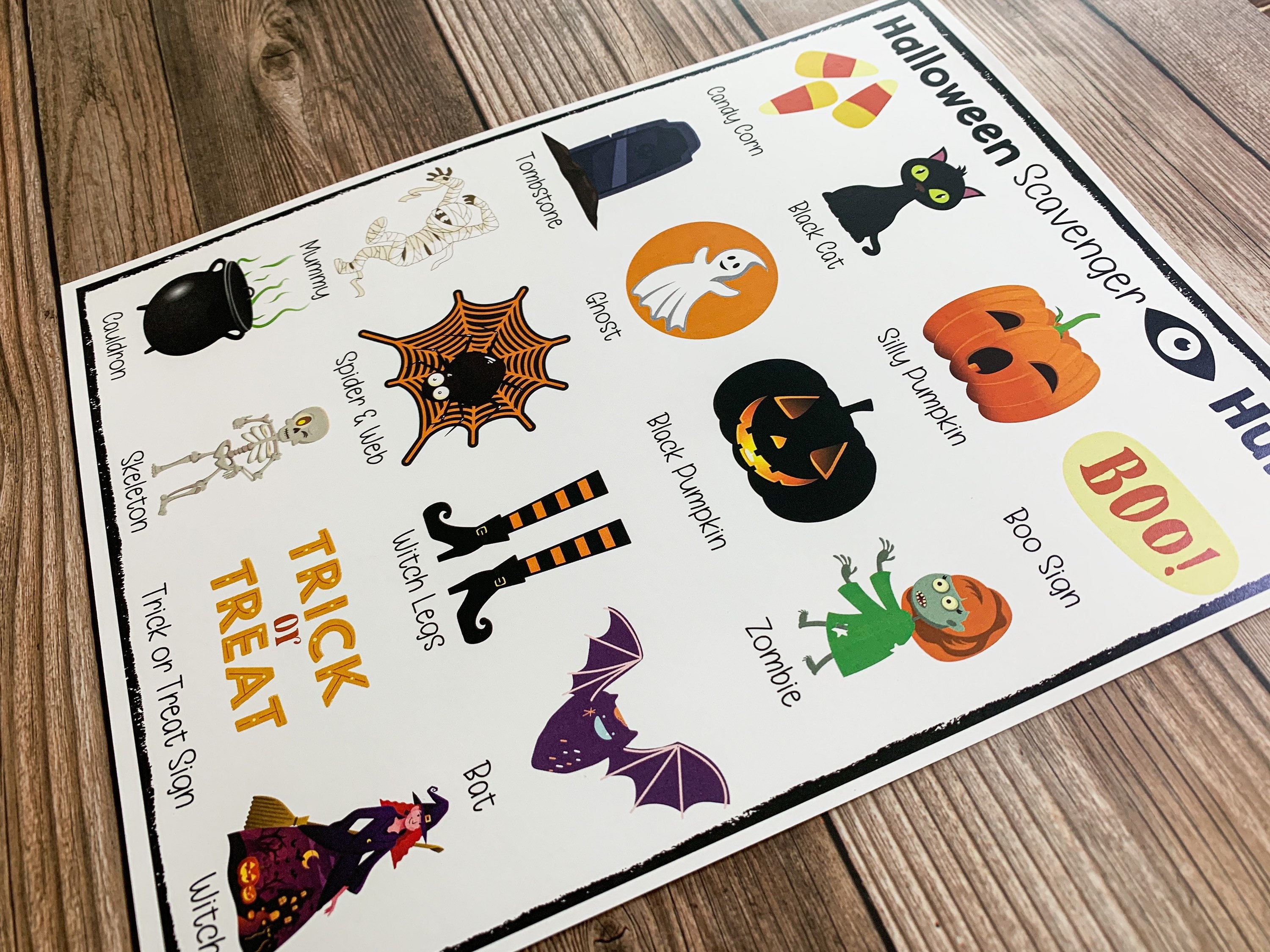 Halloween Scavenger Hunt, Kids Fall Activity, Seek and Find Games ...