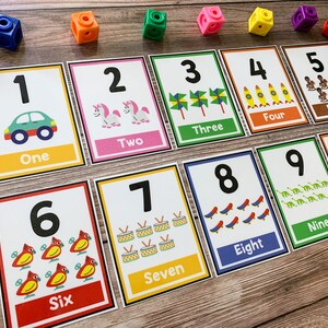 Number Flashcards, Numbers 1-20,preschool, Homeschool, Printable Number ...