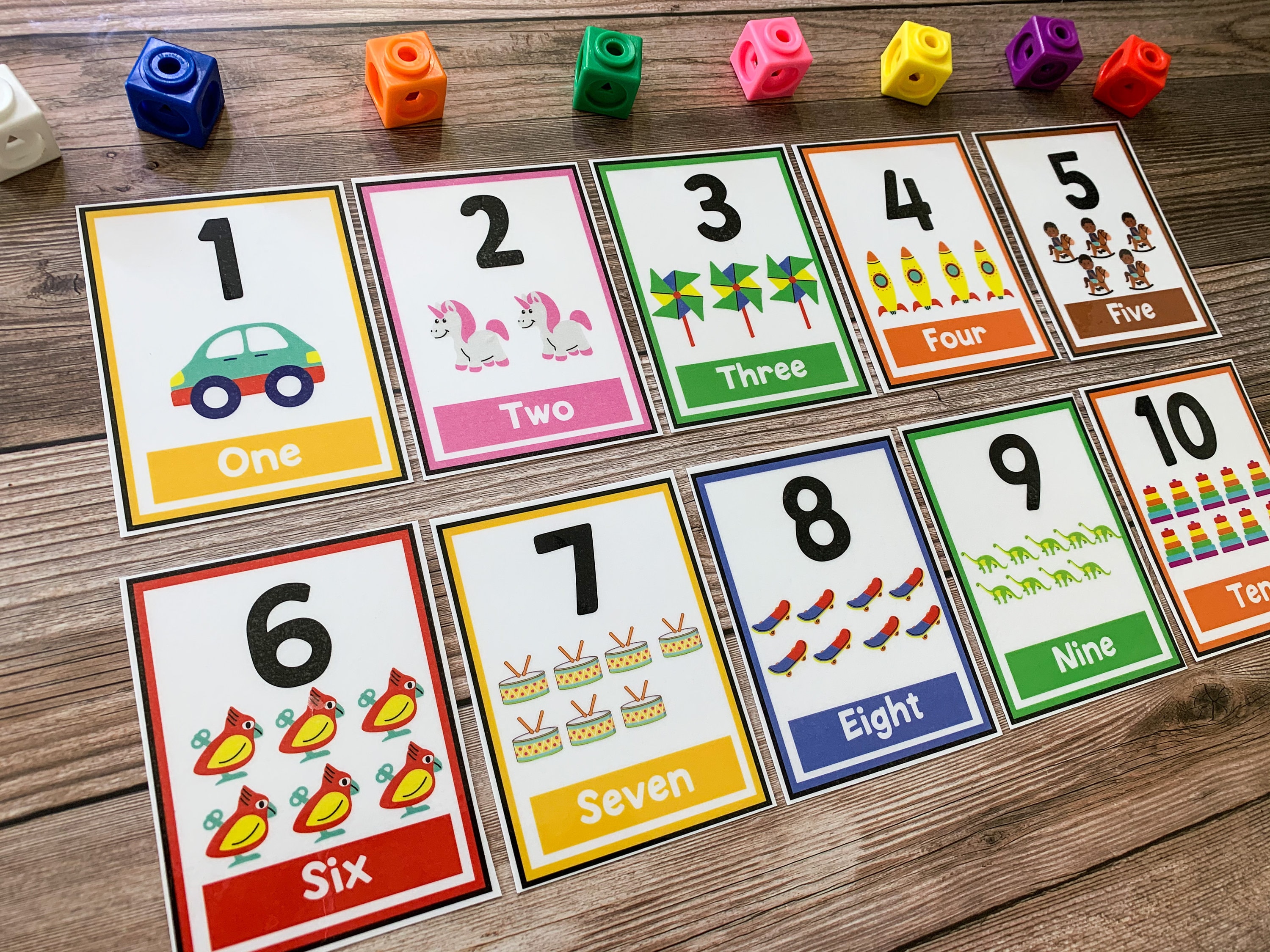 Number Flashcards Numbers 1-20preschool Homeschool - Etsy