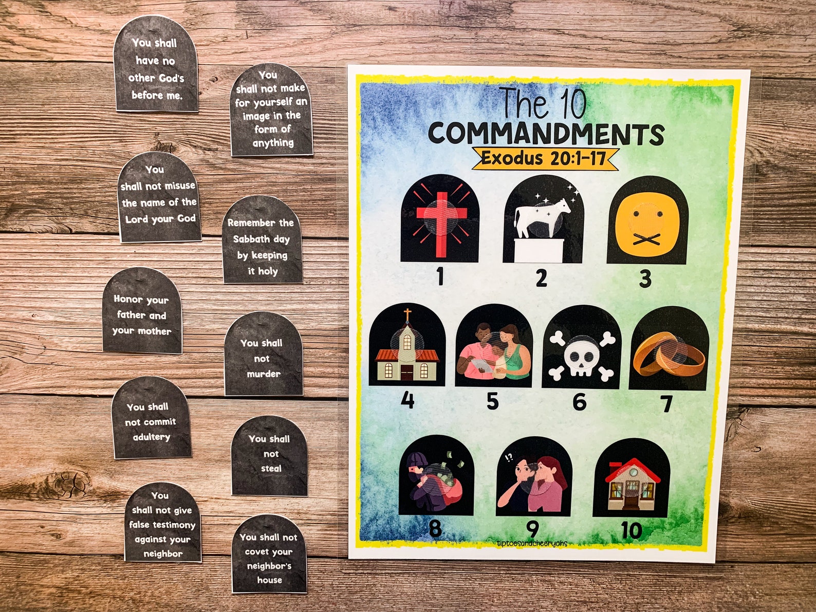 The Ten Commandments, Homeschool Printable, 10 Commandments, Bible ...