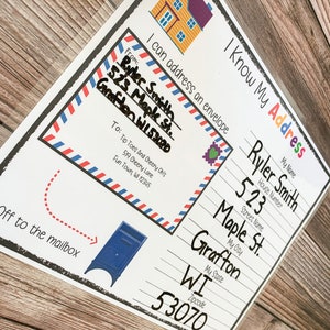 Learn My Address Printable, Kids Address Activity, Printable Worksheet ...