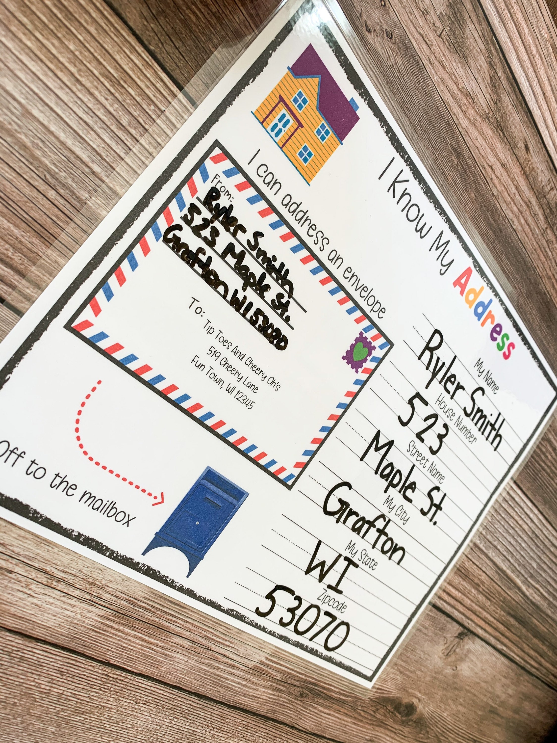 Learn My Address Printable, Kids Address Activity, Printable Worksheet ...