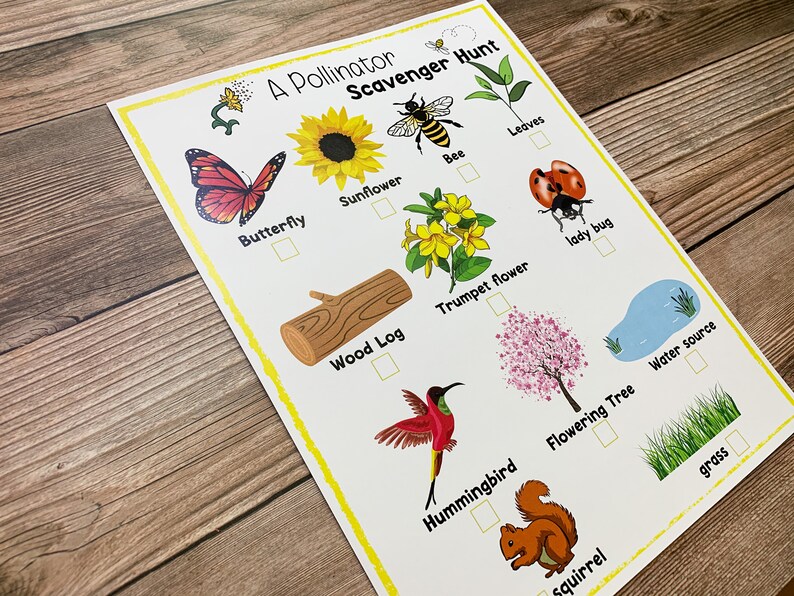 Spring Scavenger Hunt, Pollinator Scavenger Hunt, Scavenger Hunt ...