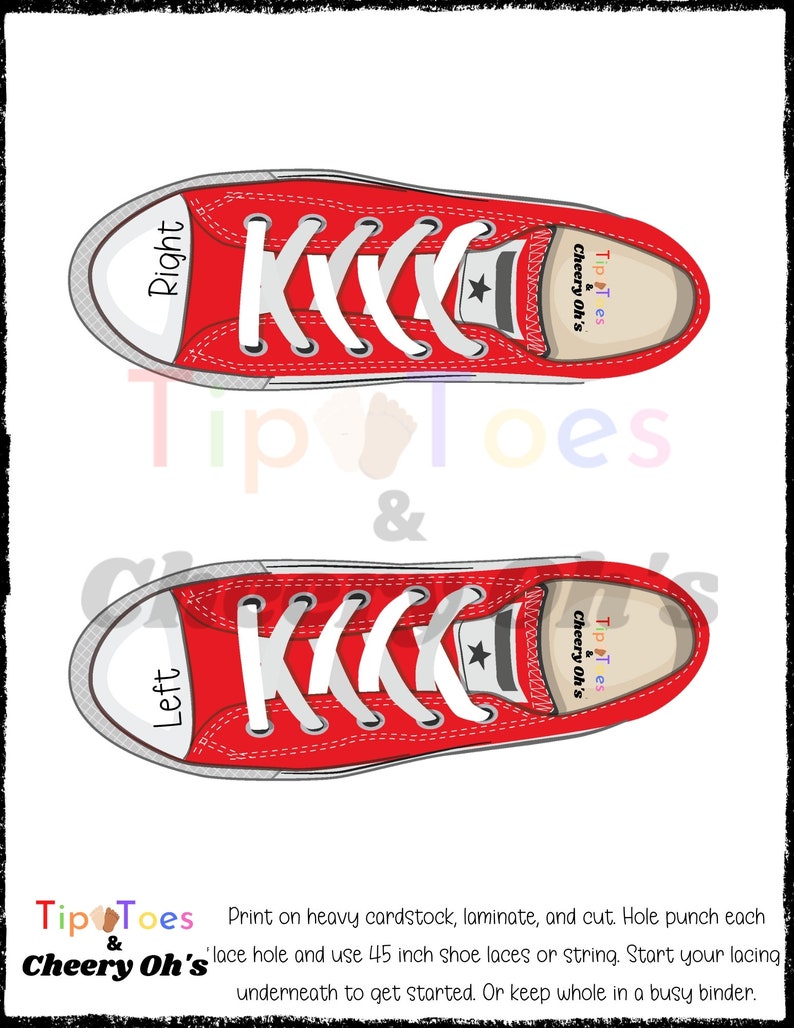 Shoe Lacing Cards Printable Shoe Tying Practice - Etsy UK