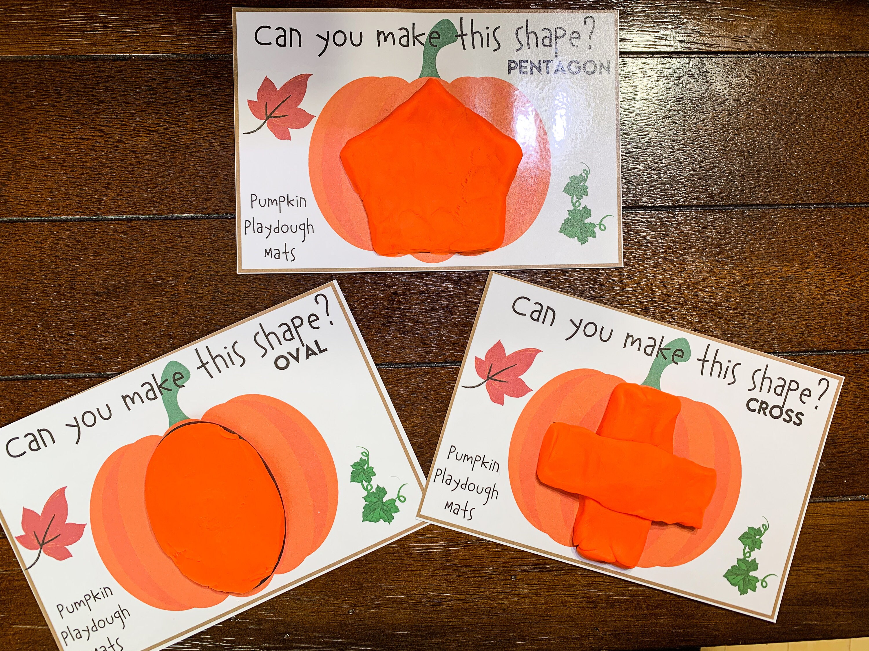 Playdough Shape Mats Fall Learning Printable Playdough Mats - Etsy