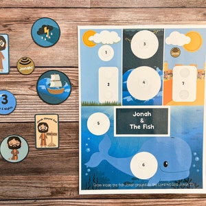 Jonah and the Whale, Bible Activity, Homeschool Printable, Bible Verse ...