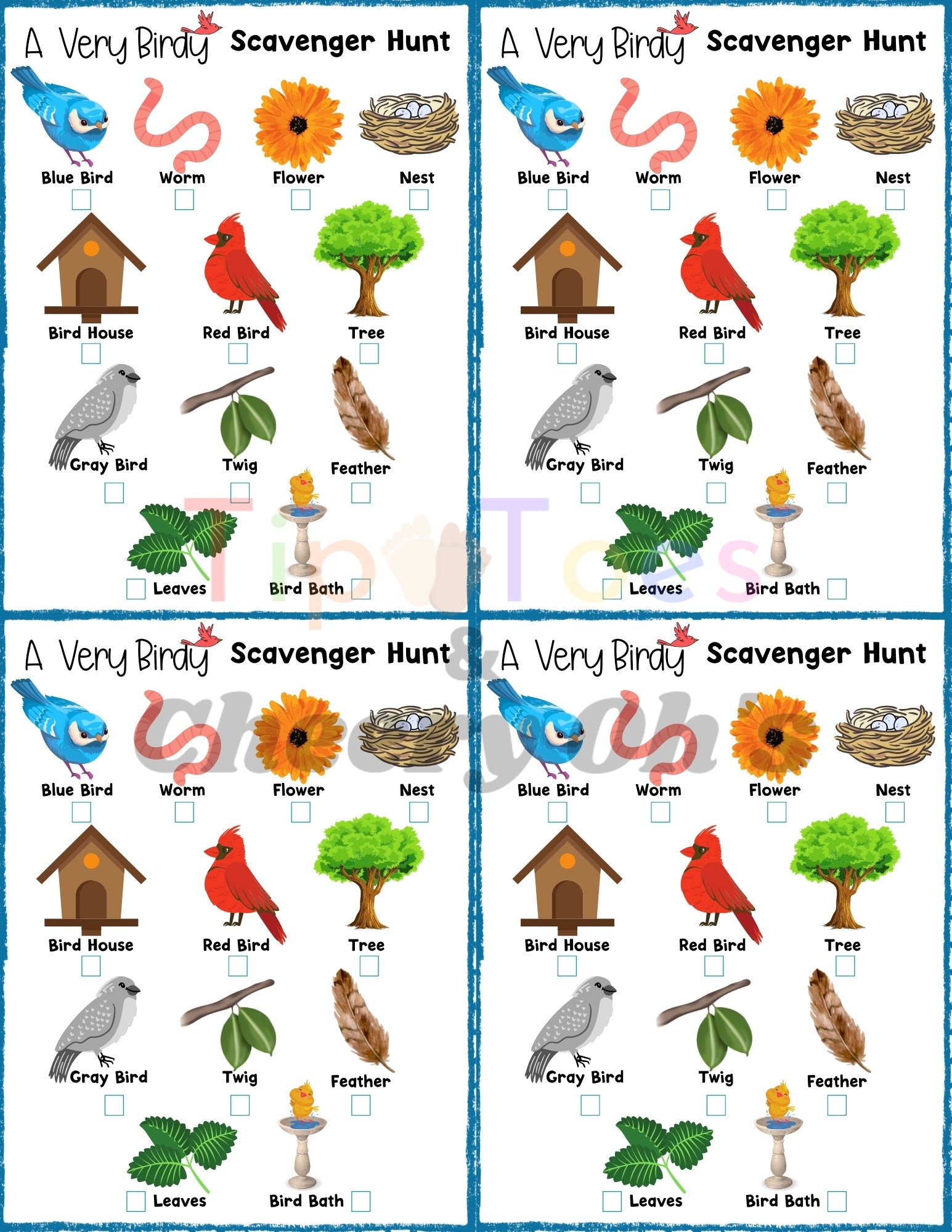 Spring Scavenger Hunt Bird Scavenger Hunt Kids Spring | Etsy