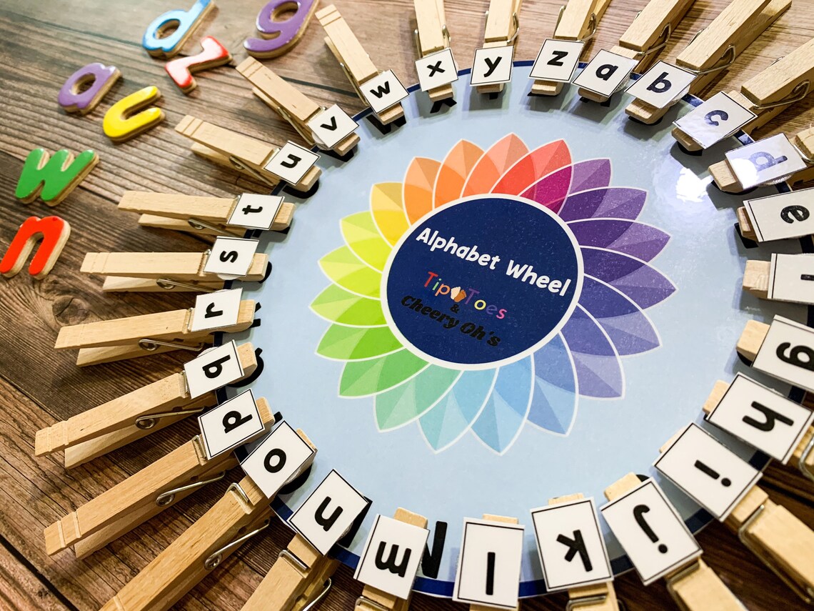 Alphabet Matching Wheel Letter Matching Game Homeschool - Etsy