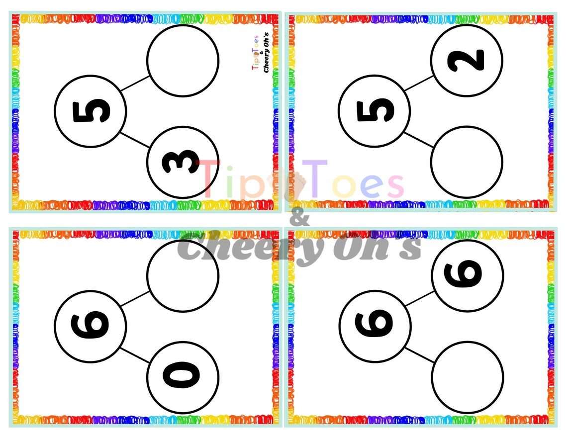 Number Bond Flashcards Number Bond Fact Families Math - Etsy