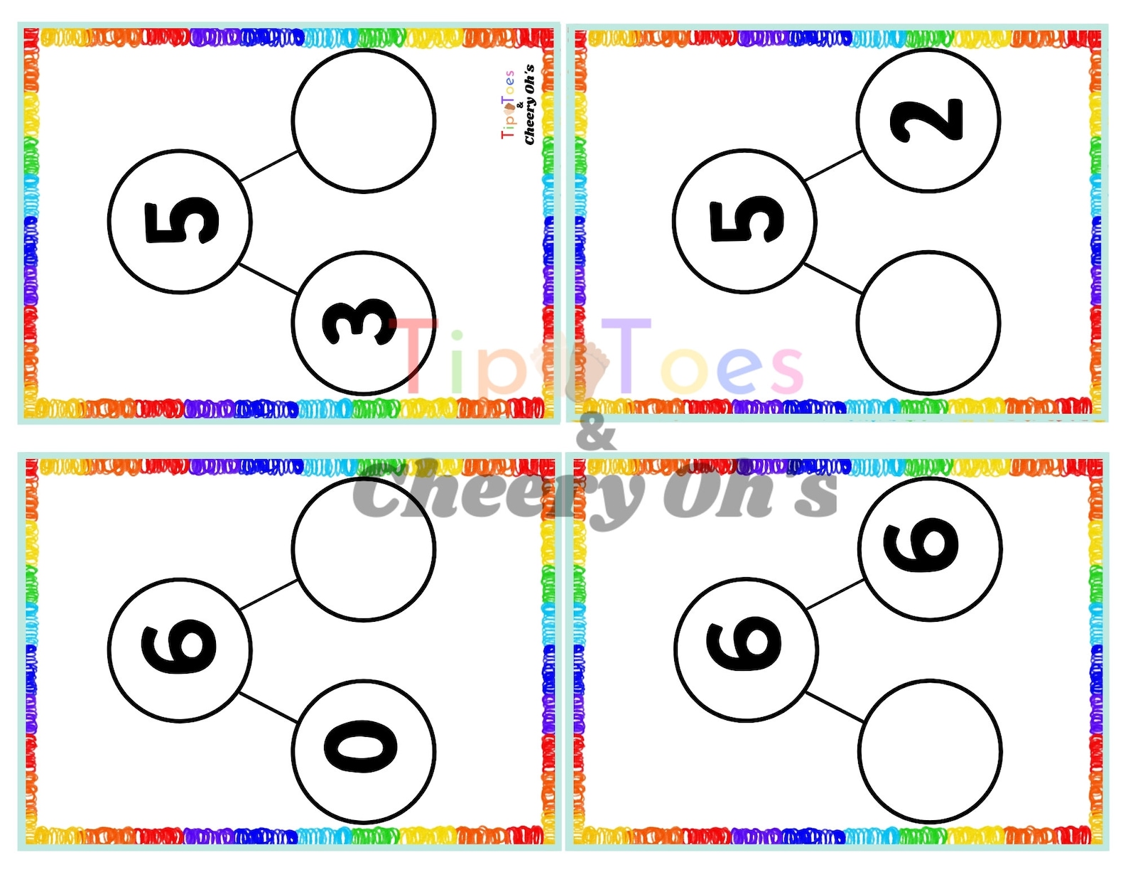 Number Bond Flashcards Number Bond Fact Families Math - Etsy