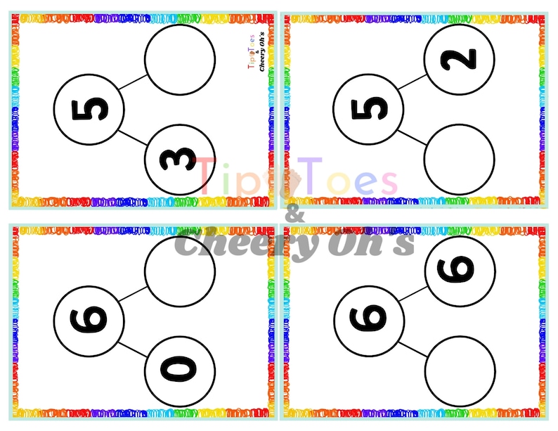 Number Bond Flashcards Number Bond Fact Families Math - Etsy